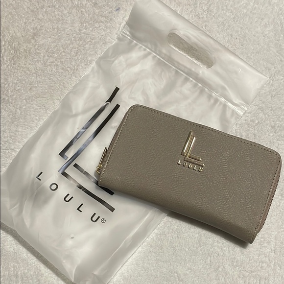 Loulou Bags | Bags | Loulu Taupe Clutch With Gold Accent | Poshmark